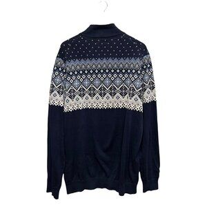Porter & Ash | Sweaters | Porter Ash Blue White Fair Isle Cotton 4 Zip ...